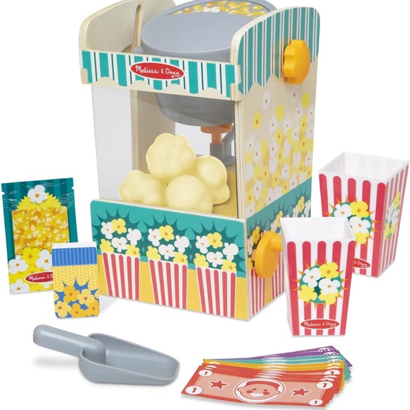 Toys | Fun At The Fair Wooden Popcorn Popping Play Food Set Wooden Toy ...